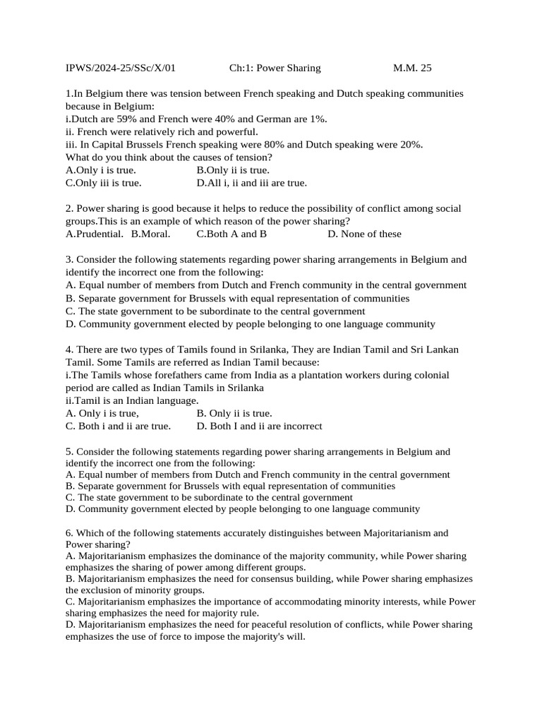 Assignment 1 power sharing | PDF