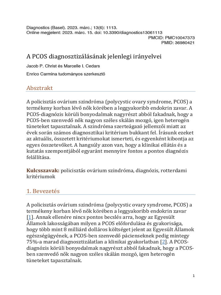 Current Guidelines For Diagnosing Pcos Hu | PDF