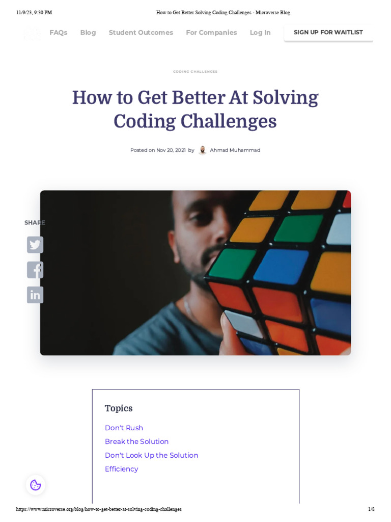 How To Get Better Solving Coding Challenges - Microverse Blog | PDF