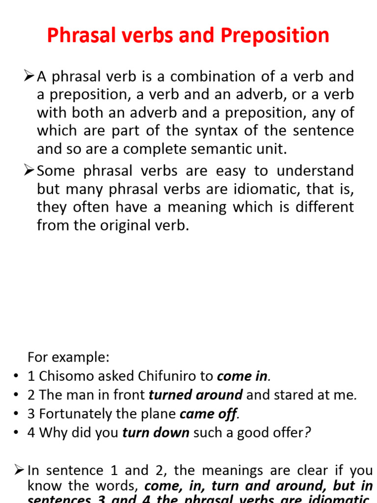 Phrasal Verbs and Preposition | PDF