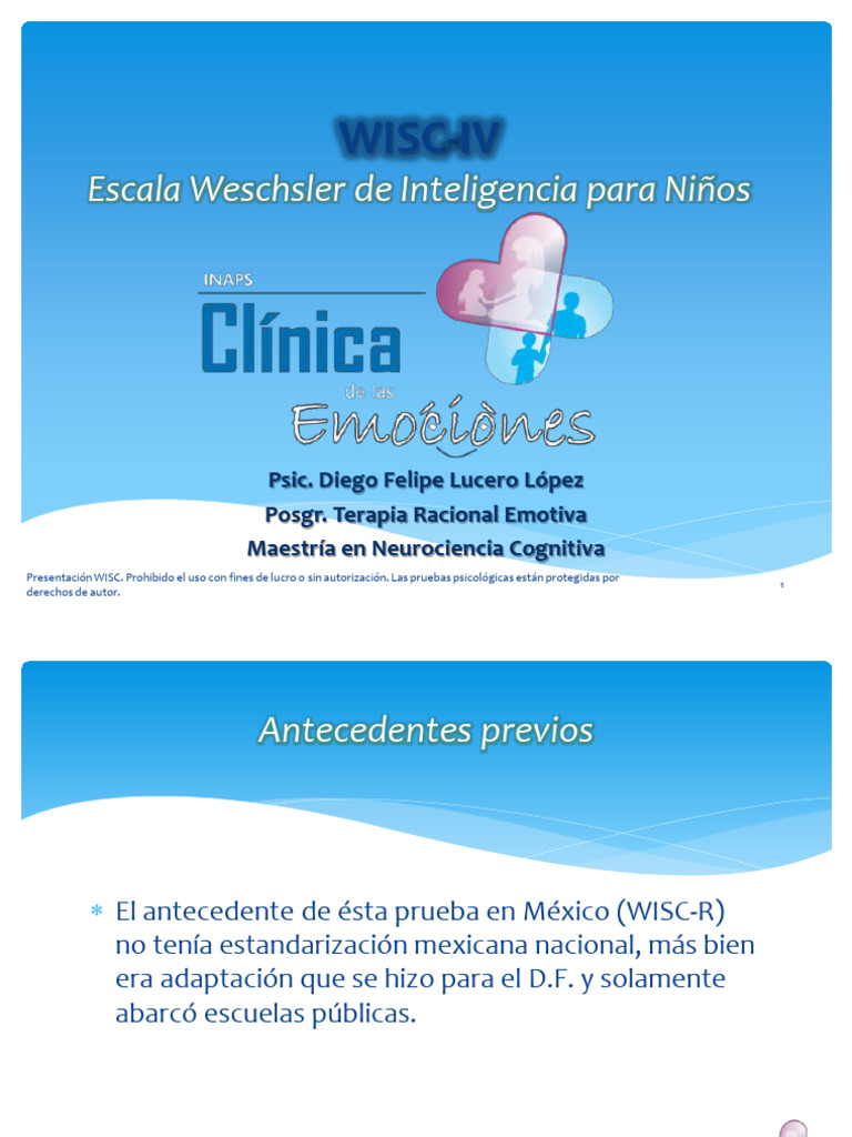 Presentación WISC-IV | PDF