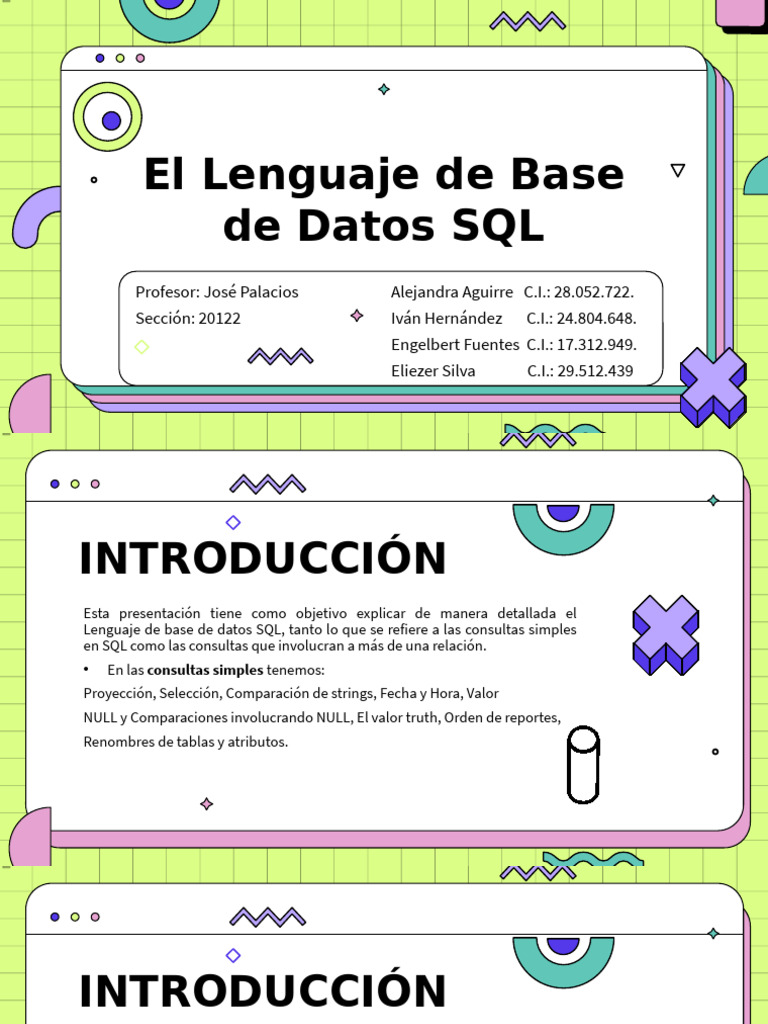 Exposición de El Lenguaje de Base de Datos SQL | PDF