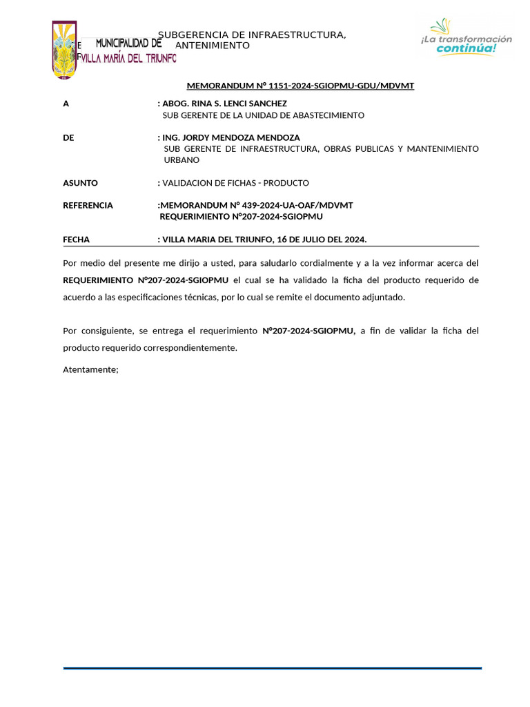 Memo Carta | PDF