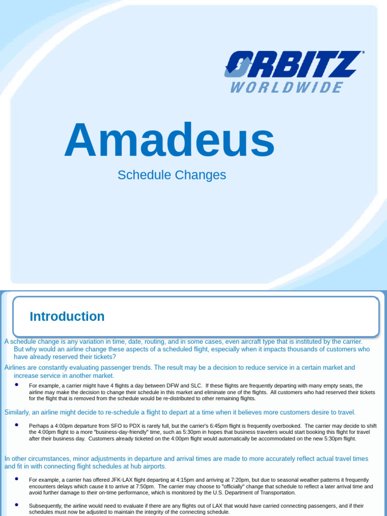 Amadeus Schedule Changes ASC | PDF | Airlines | Civil Aviation