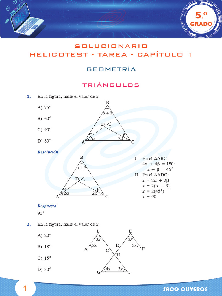 3 Geom 5° Cap1 Sol Tarea 23 | PDF
