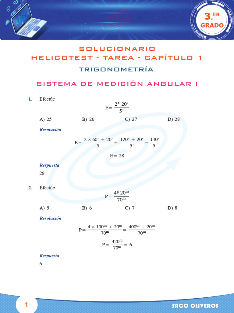 4 Trig 3°cap1 Sol Tarea 23 | PDF