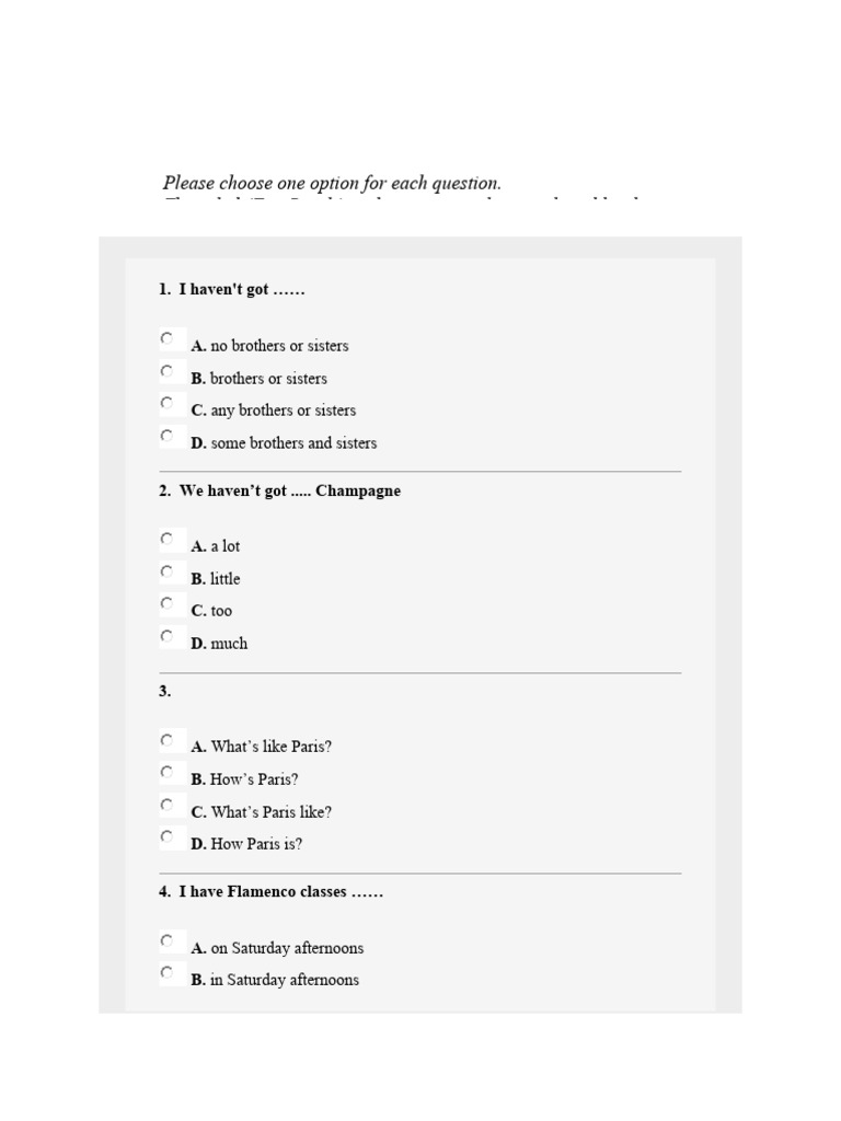 Placement Test | PDF
