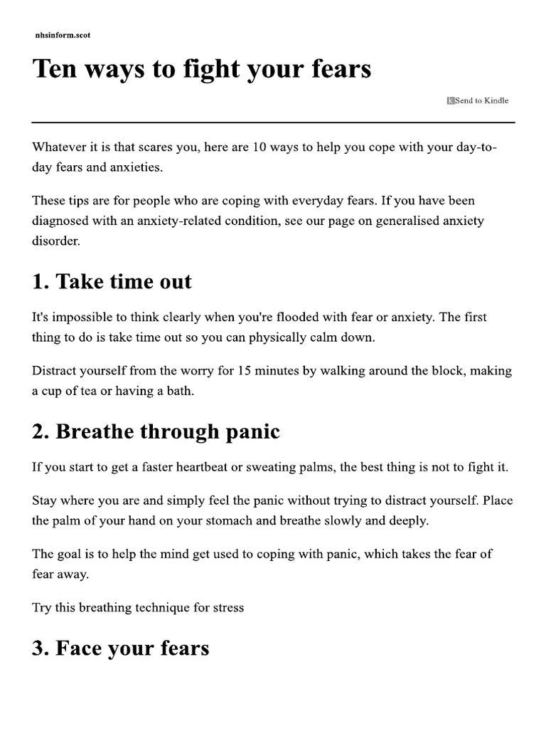 10 Ways To Fight Your Fears | PDF