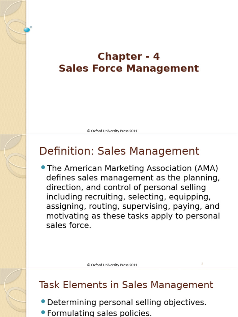 Sales Force Management | PDF | Sales | Marketing