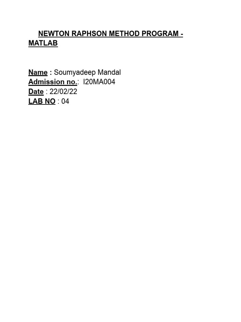 Newton Raphson | PDF | Computers