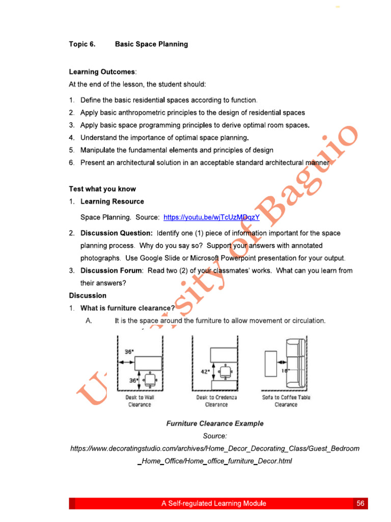 Topic 6 - Basic Space Planning | PDF