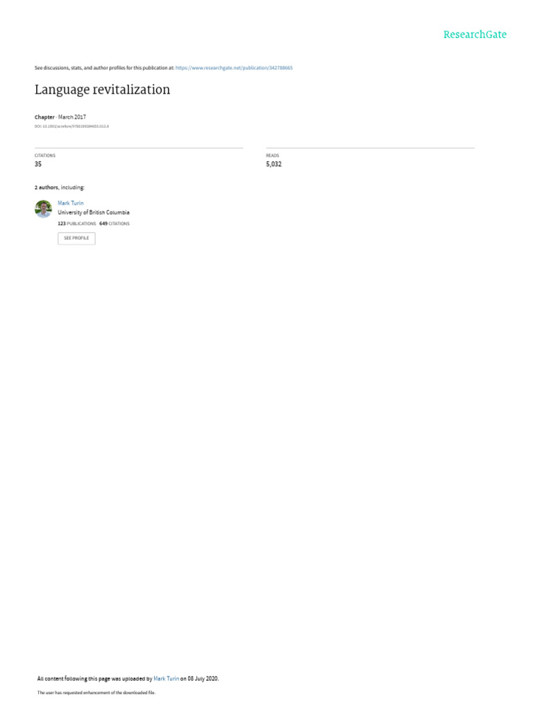 Language Revitalization: March 2017 | PDF