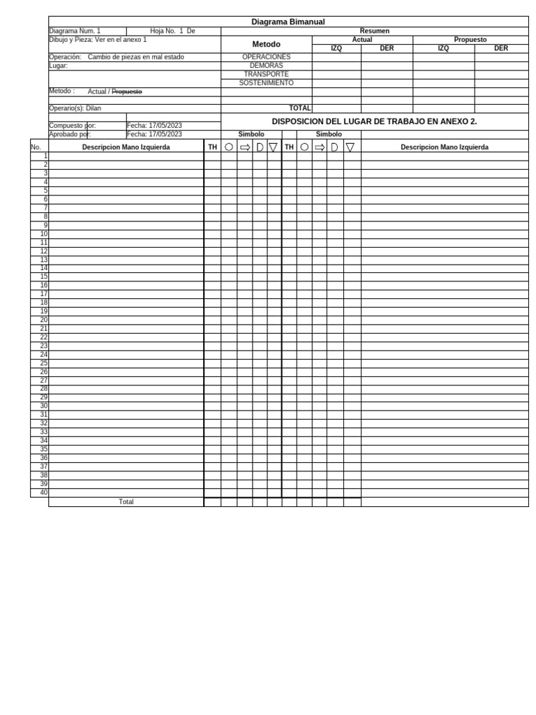 Diagrama Bimanual Formato | PDF