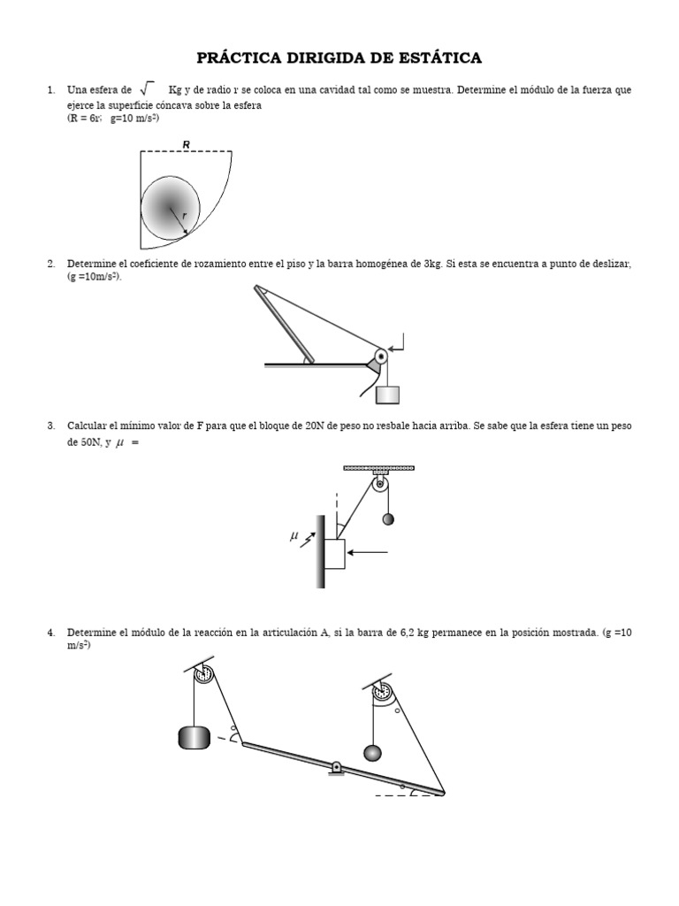 Práctica Dirigida de Estática | PDF