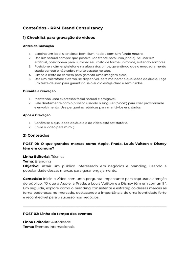 Conteúdos - RPM Brand Consultancy | PDF