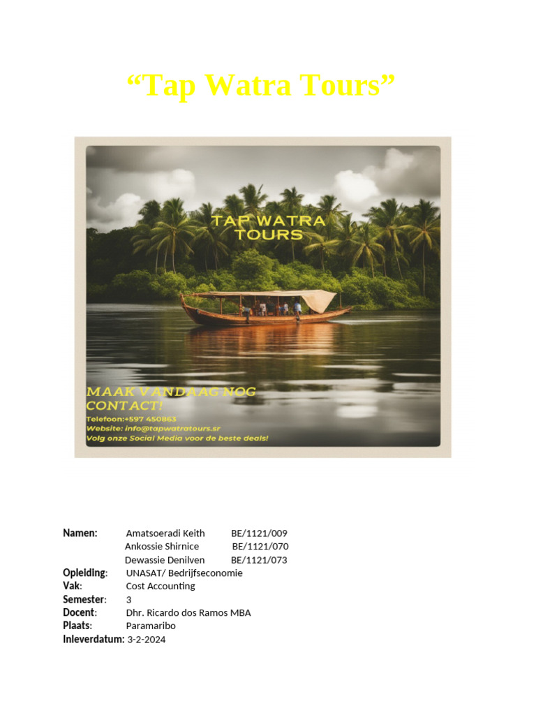 Adviesrapport Tap Watra Finale 2 | PDF | Financial Services | Career ...