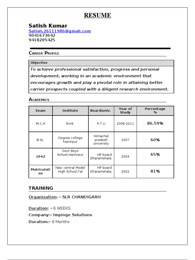 Satish Resume | PDF