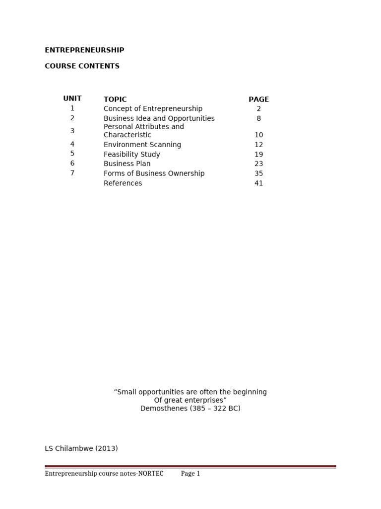 ENTREPRENEURSHIP Handout (Revised) | PDF