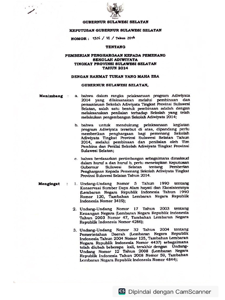 Contoh Sk Adiwiyata 2014 Pdf