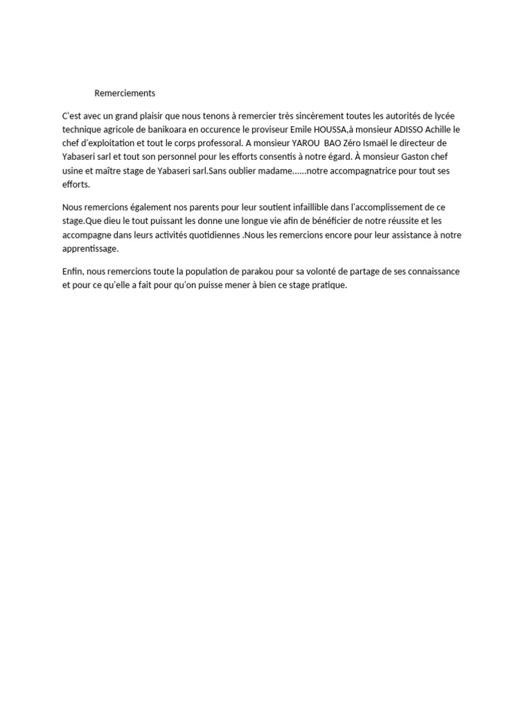 Remerciements | PDF