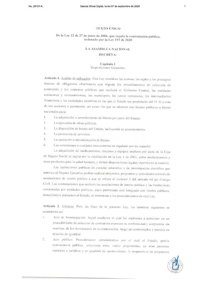 Ley 22-2006 (Texto Unico 2020) Parte Gral | PDF
