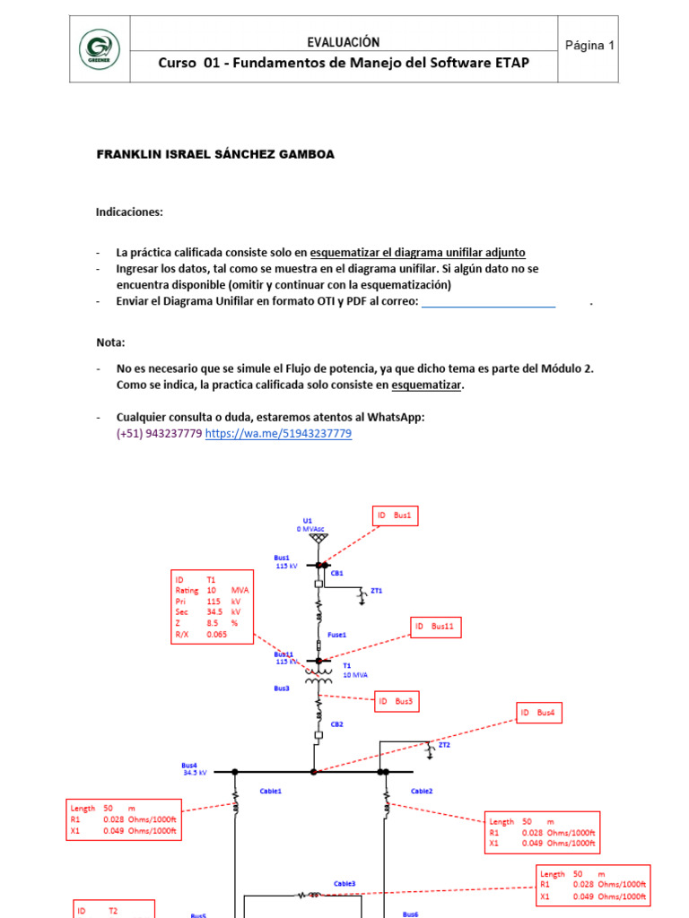 Evaluación - Curso 01 - Fundamentos de Manejo Del Software ETAP | PDF