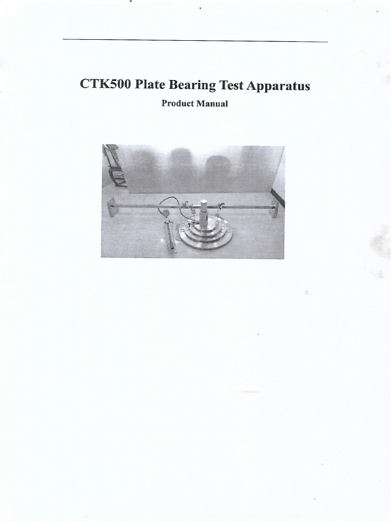CTK500 Plate Bearing Test Apparatus | PDF
