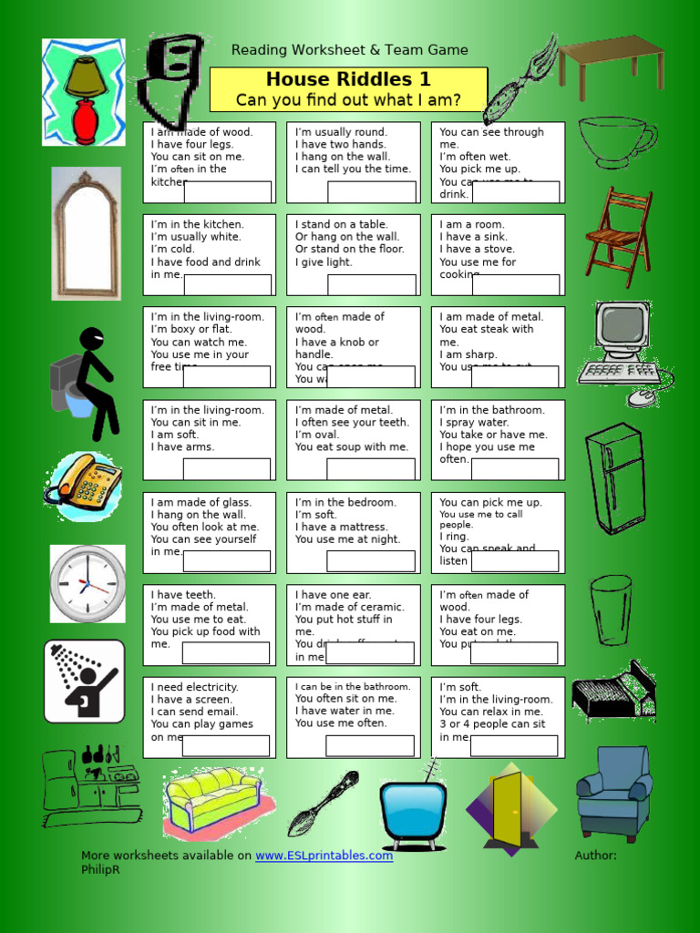 House Riddles 1 Easy Activities Promoting Classroom Dynamics Group Form ...