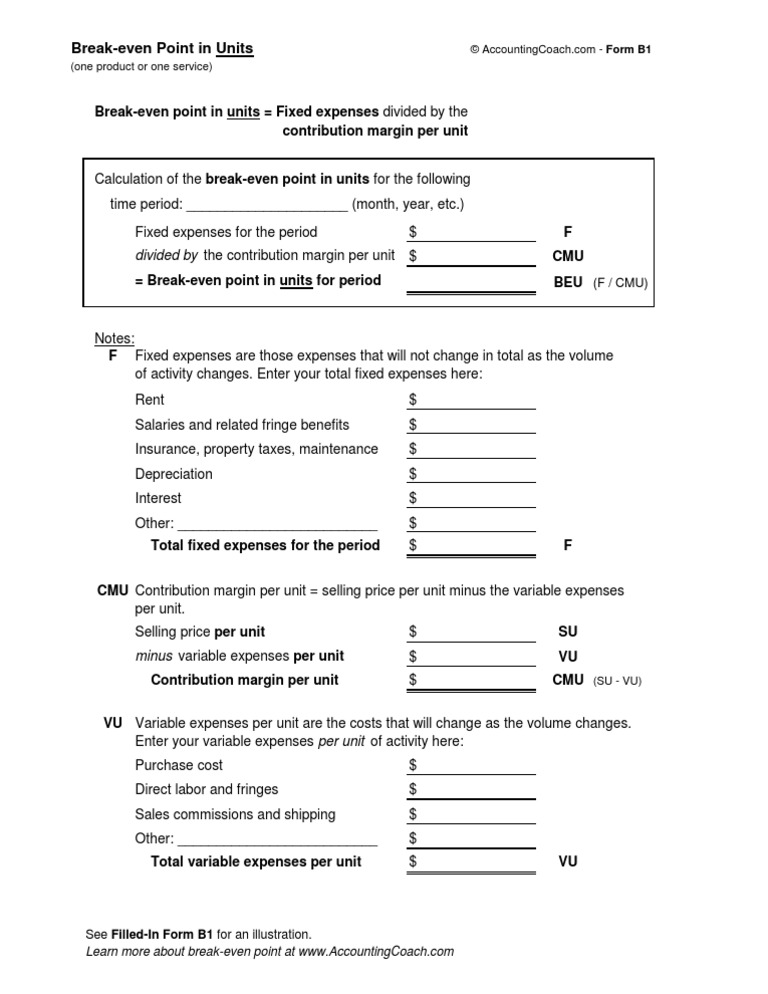 Form B1 in Units 1 Product | PDF