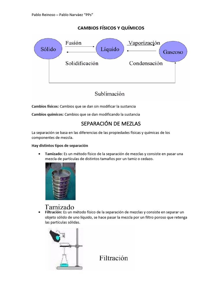 Cambios Fisicos y Quimicos - Propiedades de La Materia | PDF