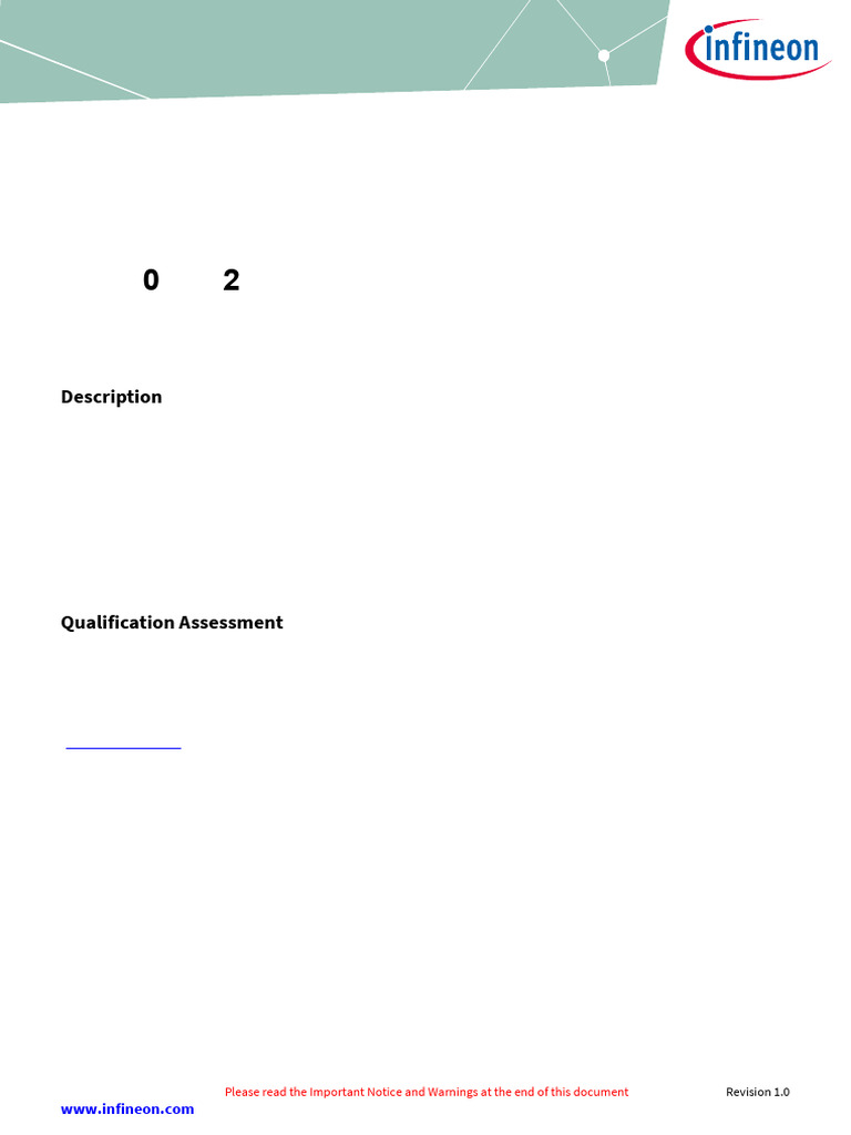 Infineon XDP700 002 ProductQualificationReport v01 - 00 EN | PDF