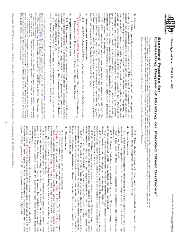 ASTM D610 - 2008 Grau Enferrujamento - Rotated | PDF