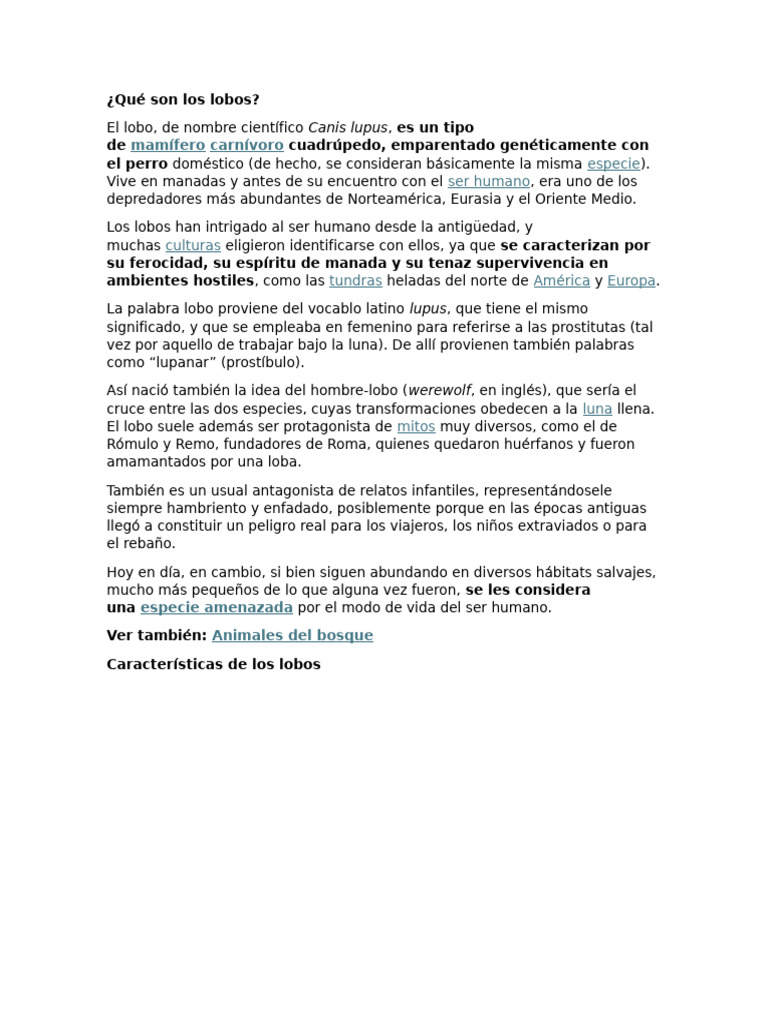 Qué Son Los Lobos | PDF