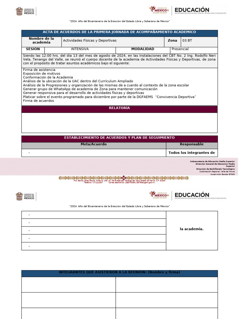 Acta acuerdos 2024-2025 (Reparado) | PDF