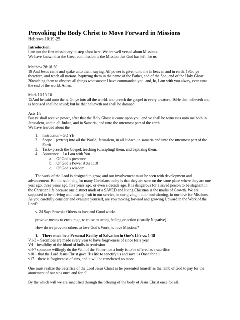 Moving Forward in Missions | PDF