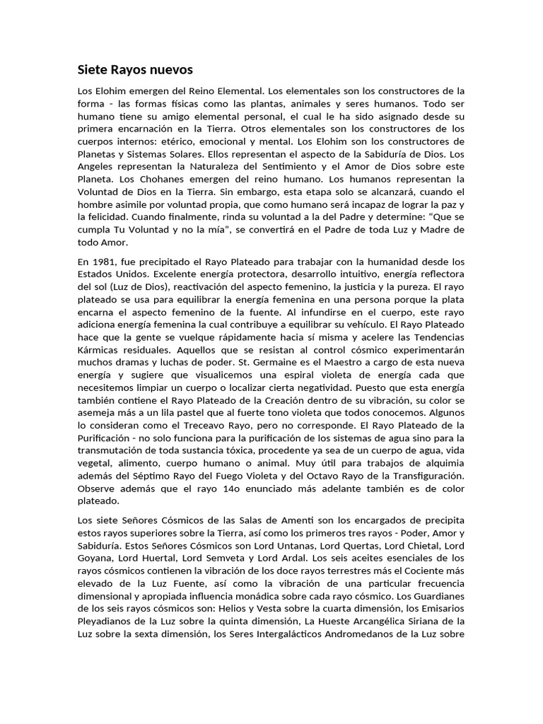 Siete Rayos Nuevos | PDF