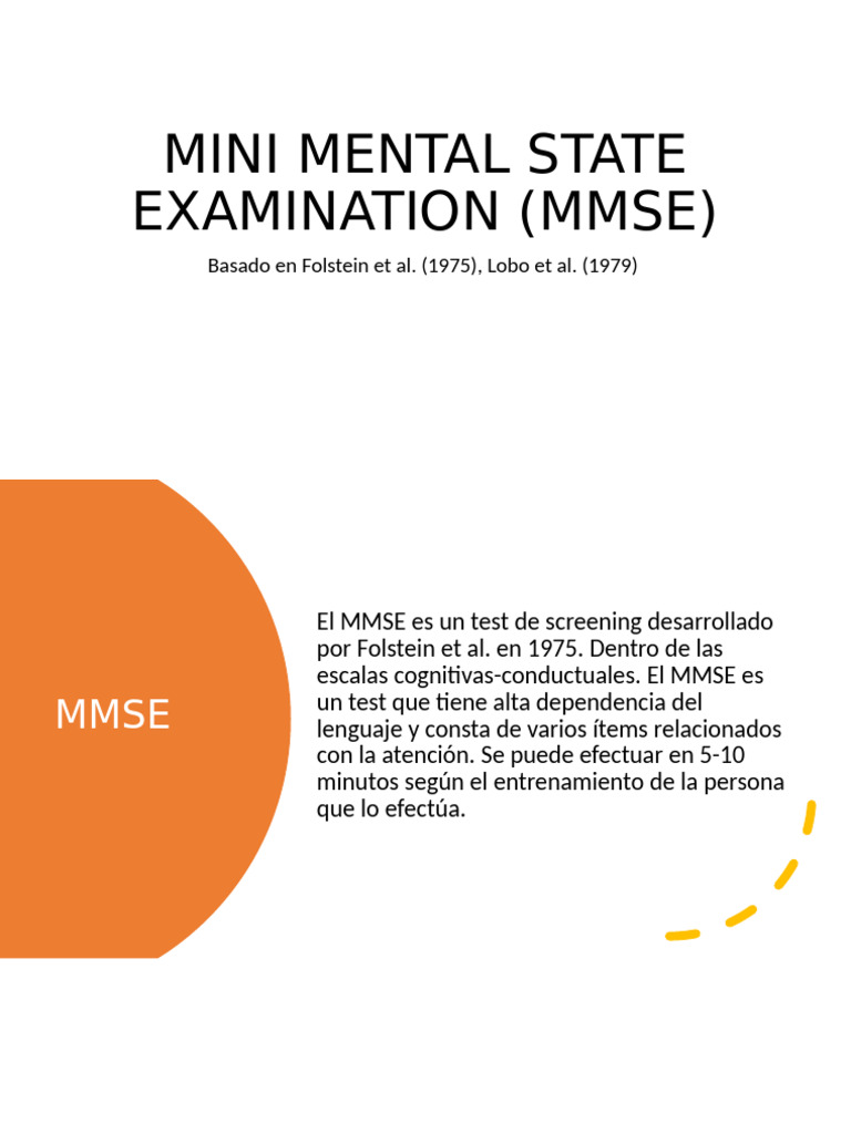 MMSE: Guía para Fonoaudiólogos | PDF