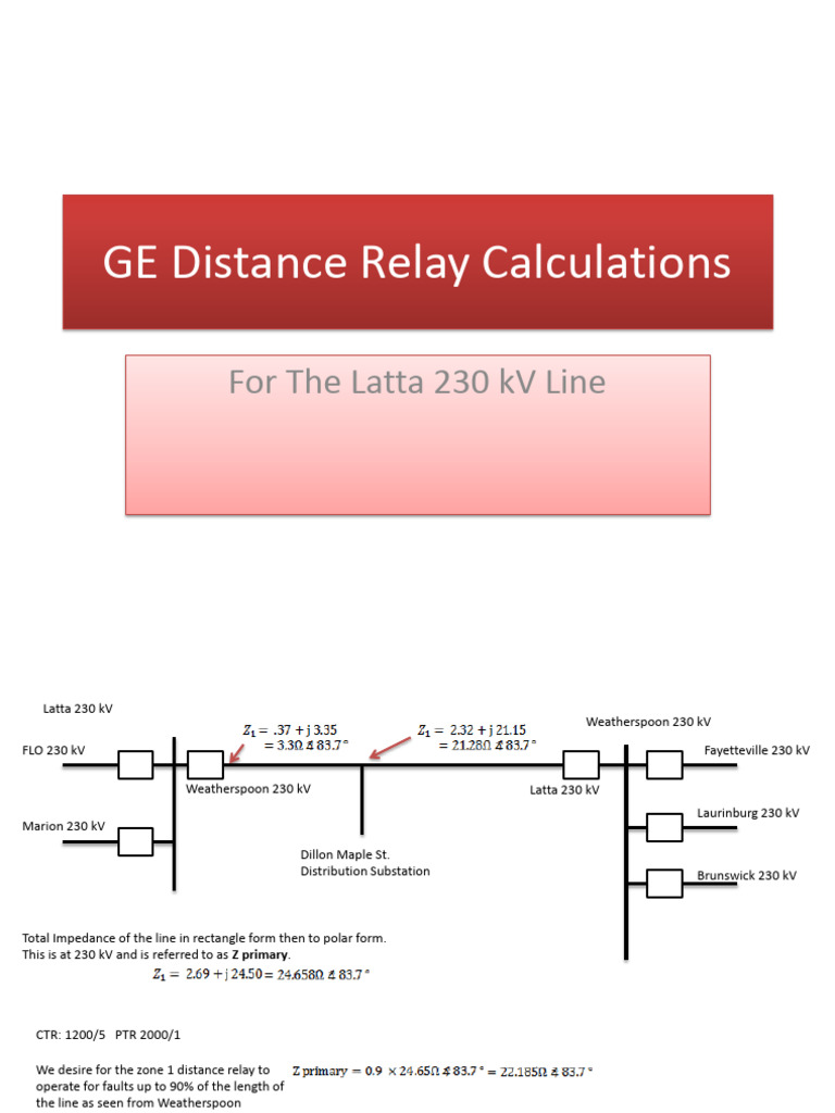 Ge Distance Relay Calculations Engineering Home 235notesdistance ...