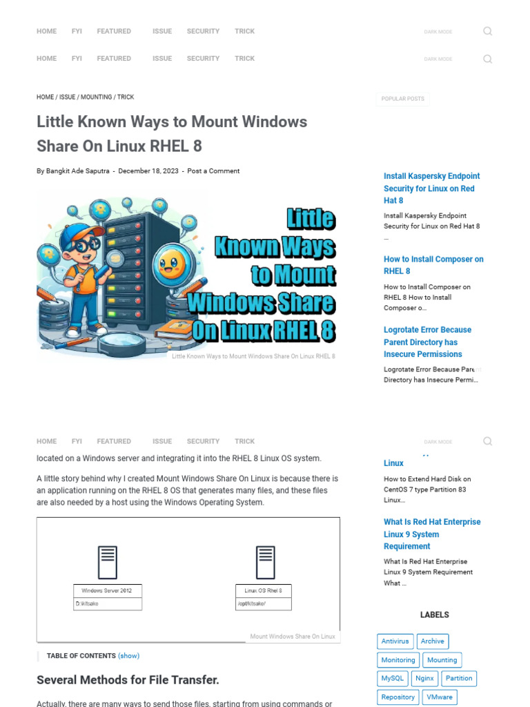 Little Known Ways To Mount Windows Share On Linux RHEL 8 | PDF | File ...