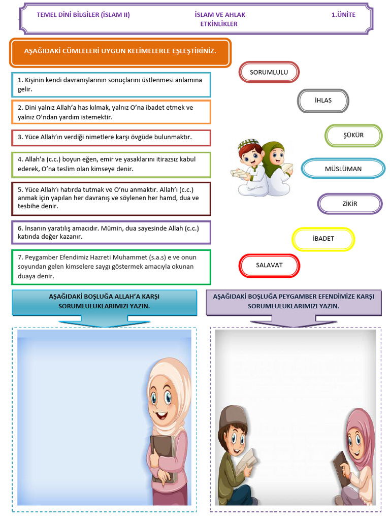 Sınıf TDB İman Ve İslam - Etkinlik | PDF