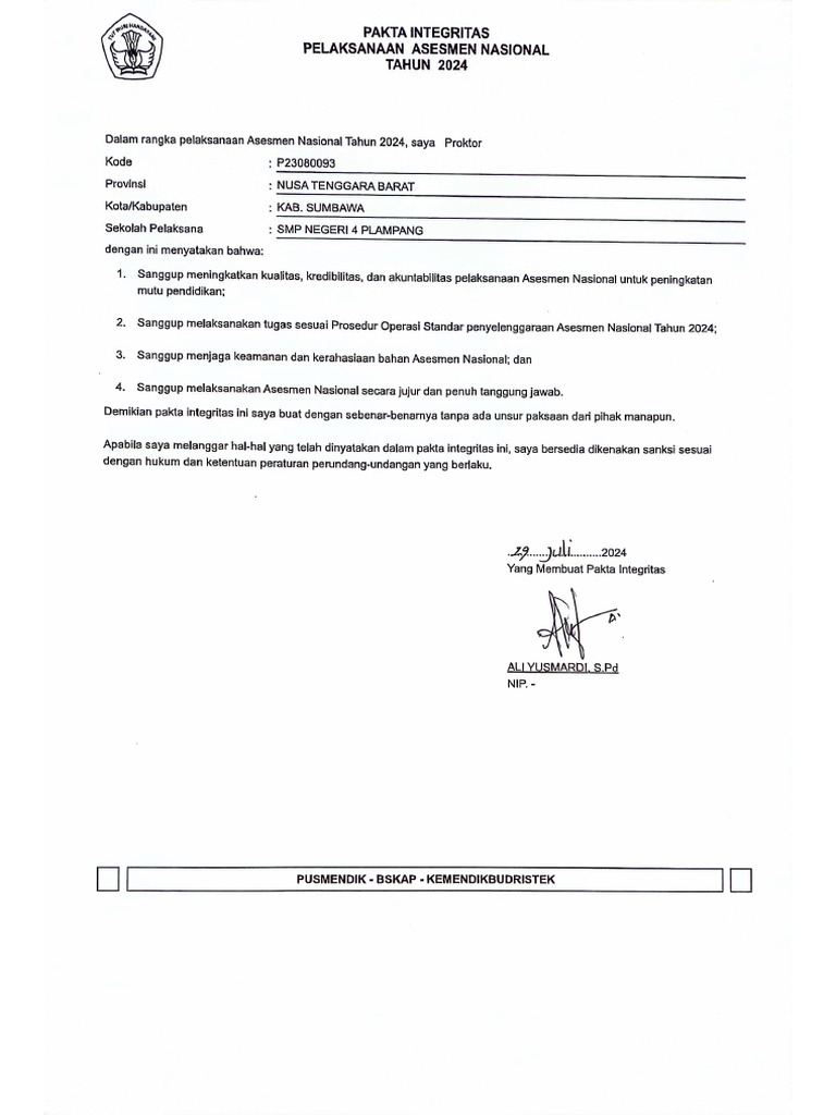 FAKTA Integritas Pak Ali(2) | PDF