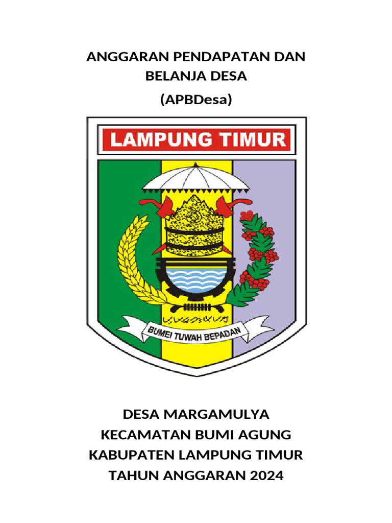 Anggaran Pendapatan Dan Belanja Desa | PDF