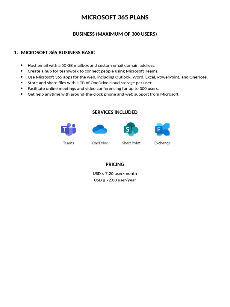 Microsoft 365 Plans | PDF