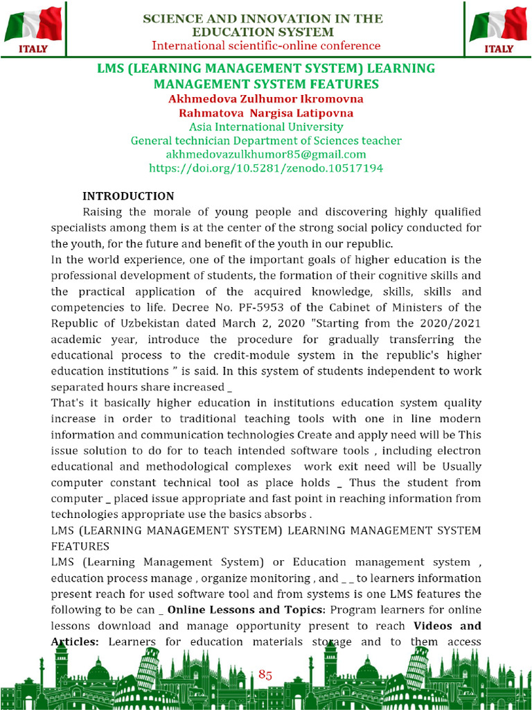 LMS (Learning Management System) Learning Management System Features | PDF