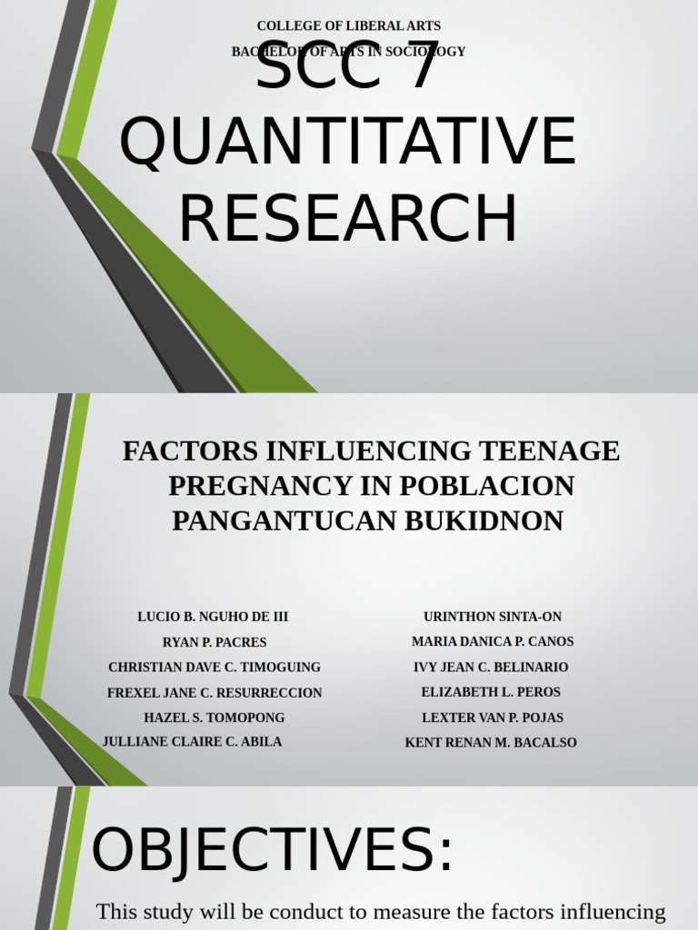 SCC 7 Quantitative Research | PDF