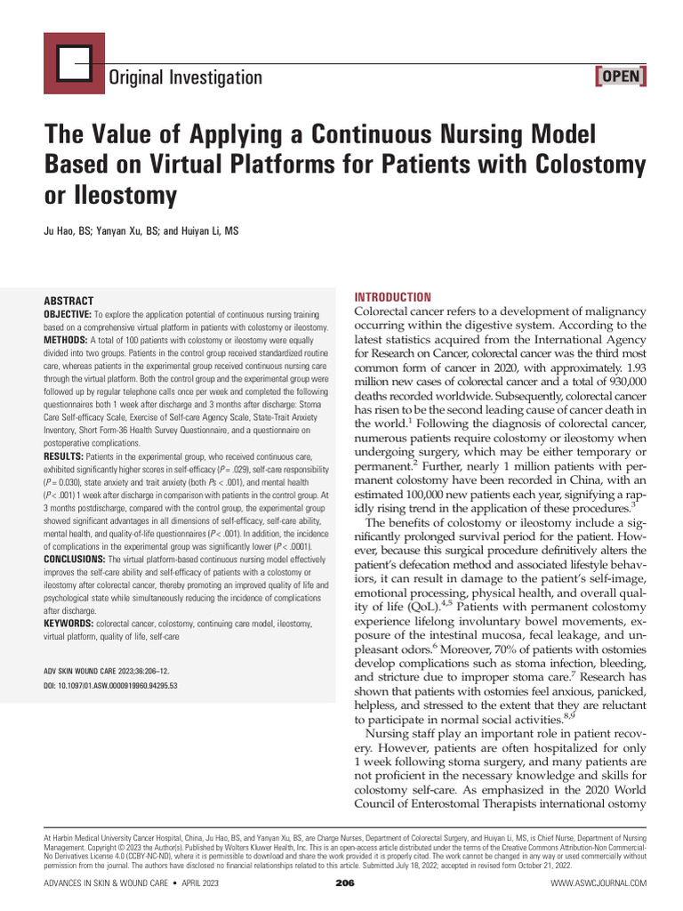 The Value of Applying A Continuous Nursing Model.8 | PDF