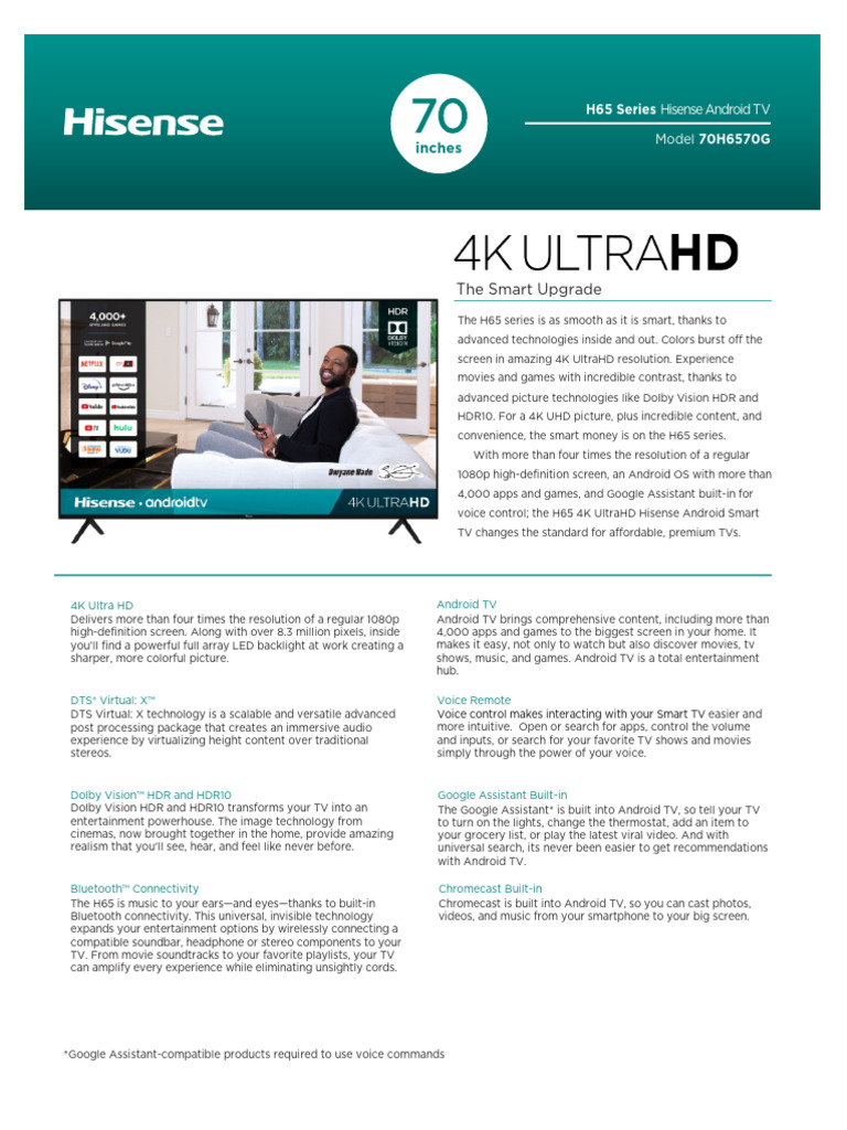 70H6570G Spec Release - V08102020 | PDF | Display Resolution | Display ...