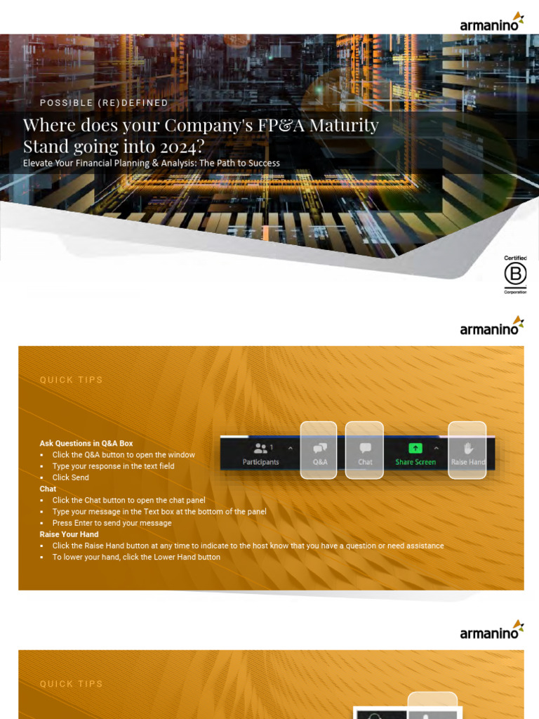 Financial Planning Analysis Maturity Solver Webinar | PDF | Analytics | Information Technology