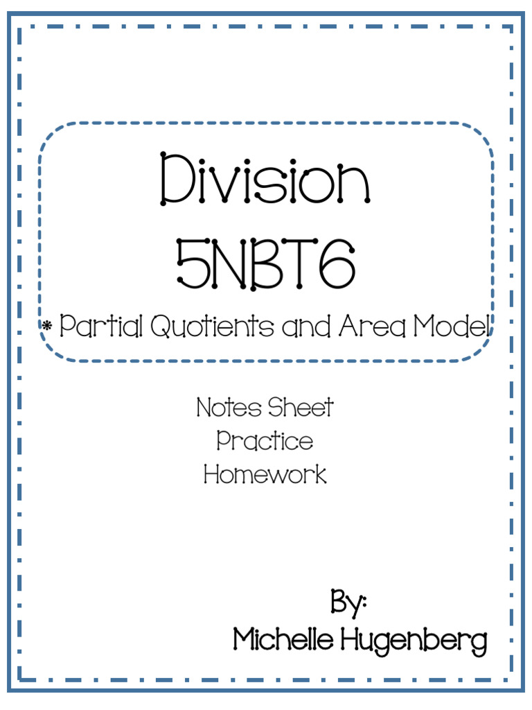 Division 5NBT6: Partial Quotients and Area Model | PDF