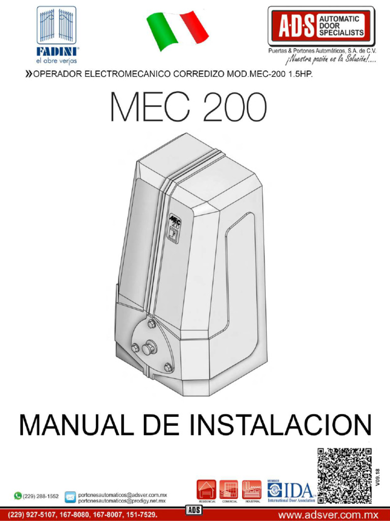 Operador Electromecanico Corredizo Mod - Mec-200 1.5hp | PDF
